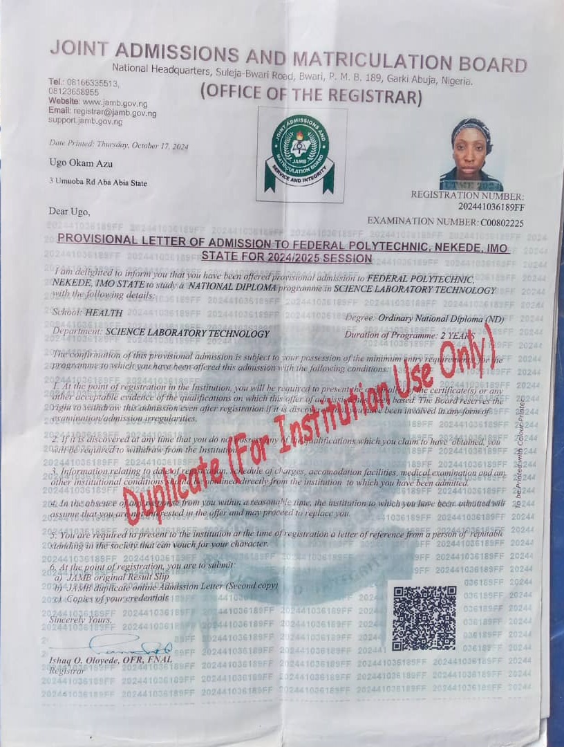 Federal Polytechnic Nekede | Document Upload | Federal Polytechnic Nekede..